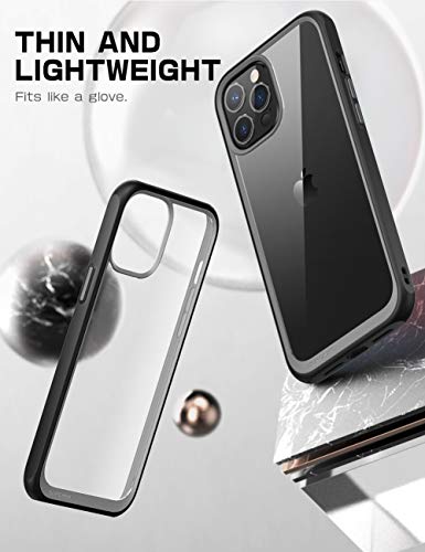 SupCase Unicorn Beetle Style Series Case Designed for iPhone 12 Pro Max (2020 Release) 6.7 Inch, Premium Hybrid Protective Clear Case (Black)
