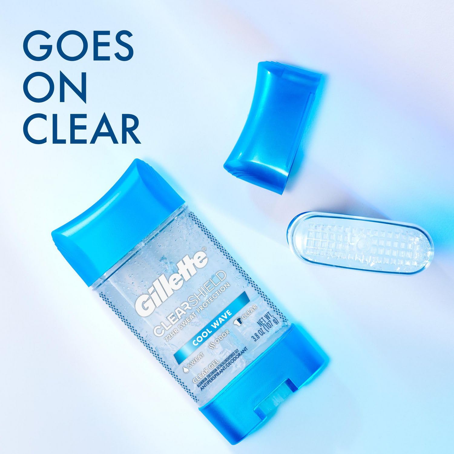 Gillette Antiperspirant Deodorant for Men, Invisible Solid, Cool Wave, 72 Hr. Sweat Protection, 3.8 oz Pack of 4