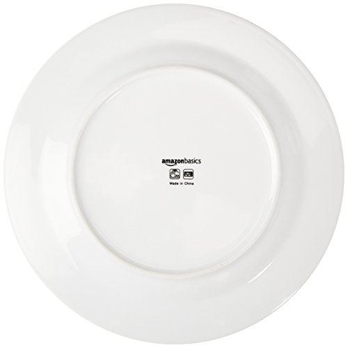 Amazon Basics 16-Piece Cafe Stripe Kitchen Dinnerware Set, Plates, Bowls, Mugs, Service for 4, Blue