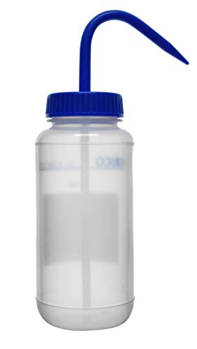EISCO Wash Bottle for Soap, 500ml - Blank Label - Wide Mouth, Self Venting, Blue Cap, Low Density Polyethylene - Performance Plastics Labs