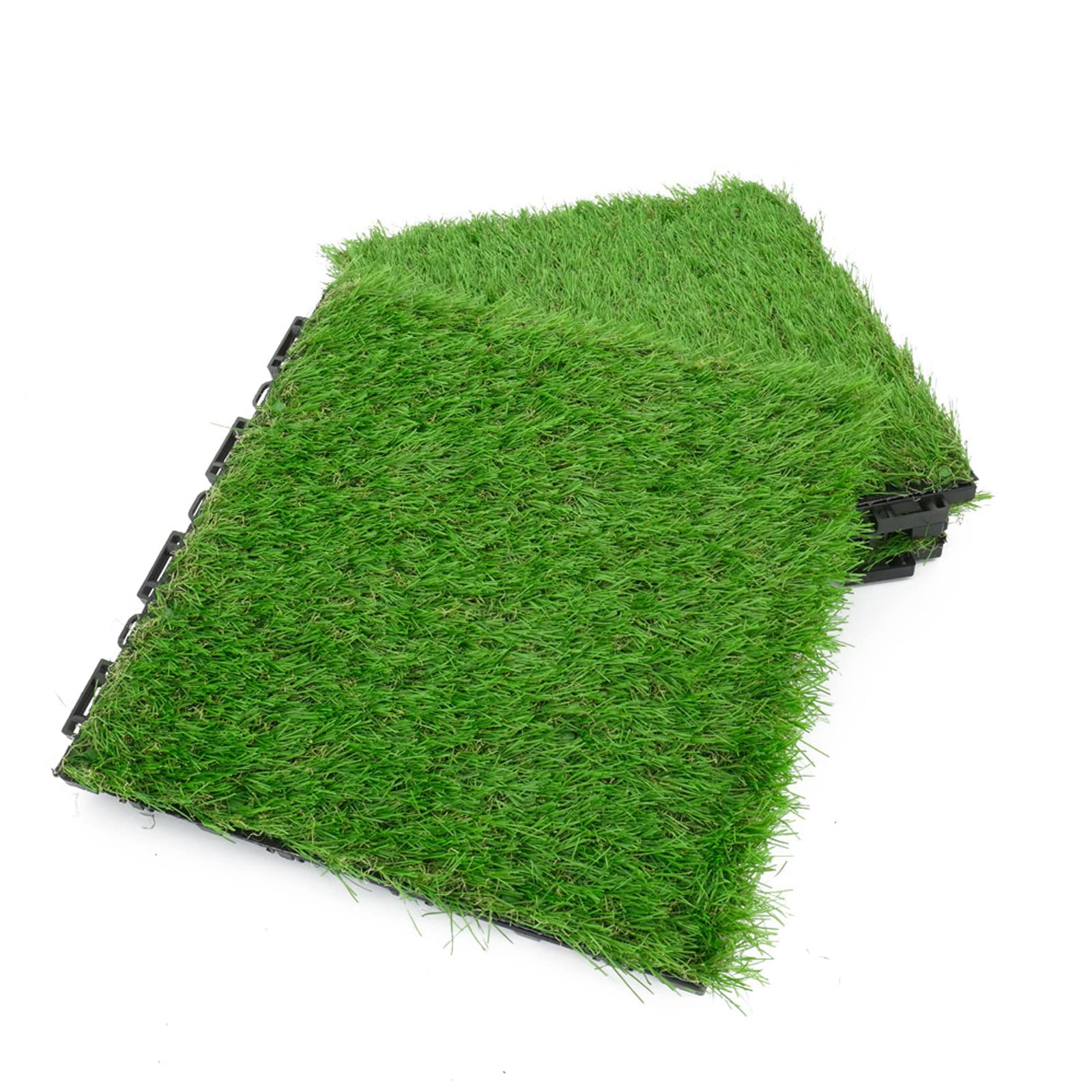 Artificial Grass Turf Tile, Interlocking Grass Rug, 1*1FT, 1.5 Inches Grass Turf Tiles for Outdoor Balcony,Patio,Garden Potty-Pads ,and Indoor Flooring Decor etc (8 Pack)