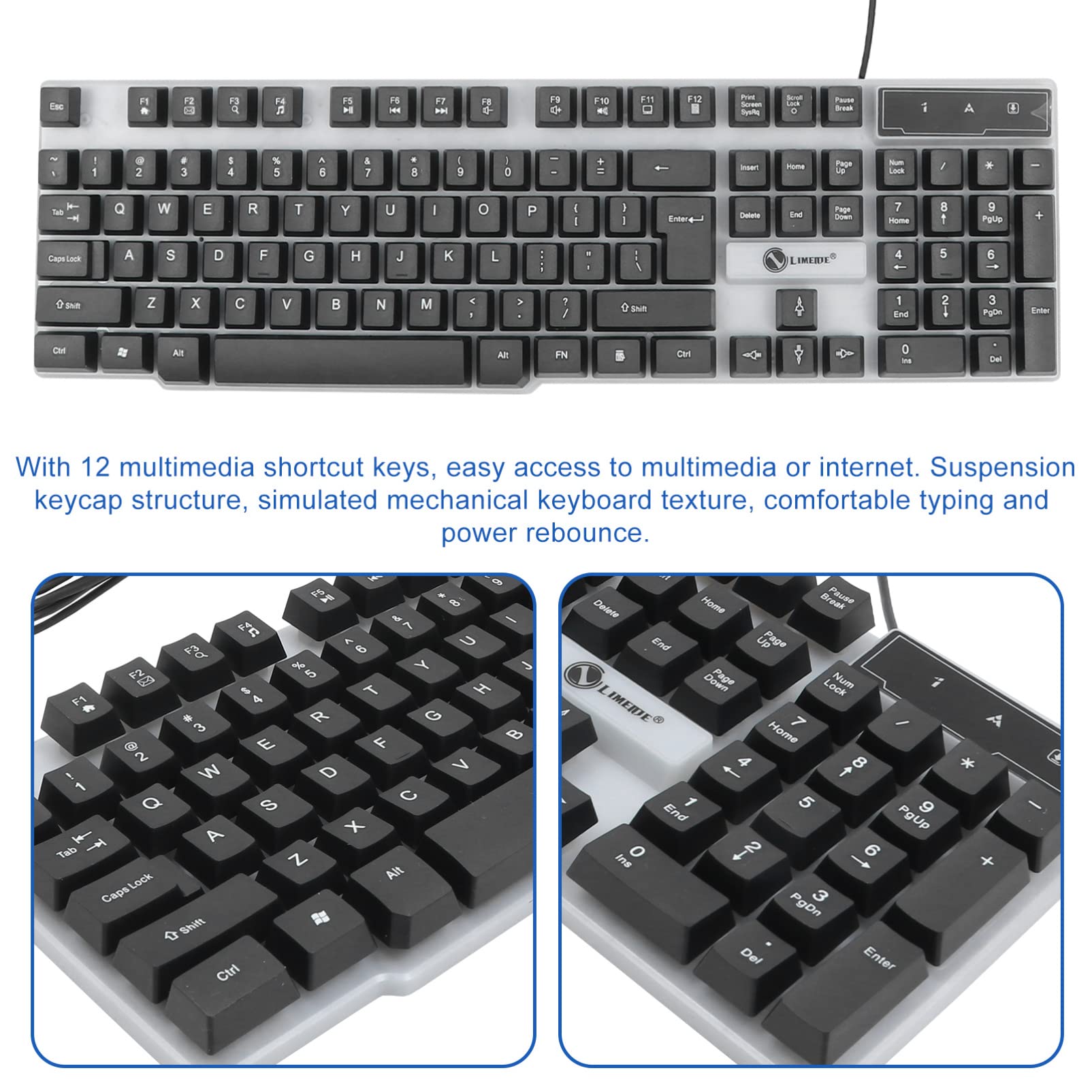 2 Sets Wired Keyboard and Mouse Gaming Keyboard Mouse Ergonomic Keyboard Mouse Computer Keyboard Backlit Keyboard Computer Accessories Keyboard Mouse for Gamer Ergonomic Mouse