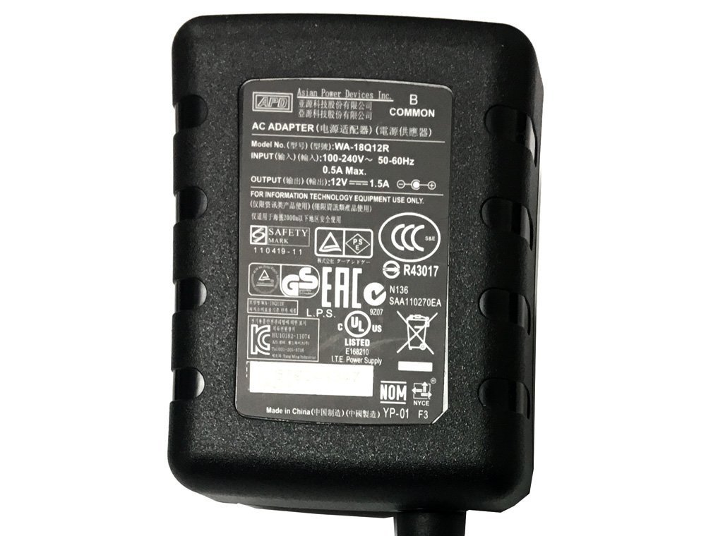 APD Asian Power Devices WA-18Q12R / WA-18G12U US AC adapter (12V 1.5A) for Western Digital / Seagate External Hard Drives - w/2 Year Warranty