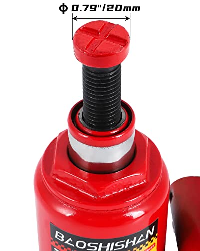 BAOSHISHAN 3 Ton Double Ram Bottle Jack 6-1/2" to 16-1/2" Lifting Range Portable Hydraulic Jack with Carrying Case