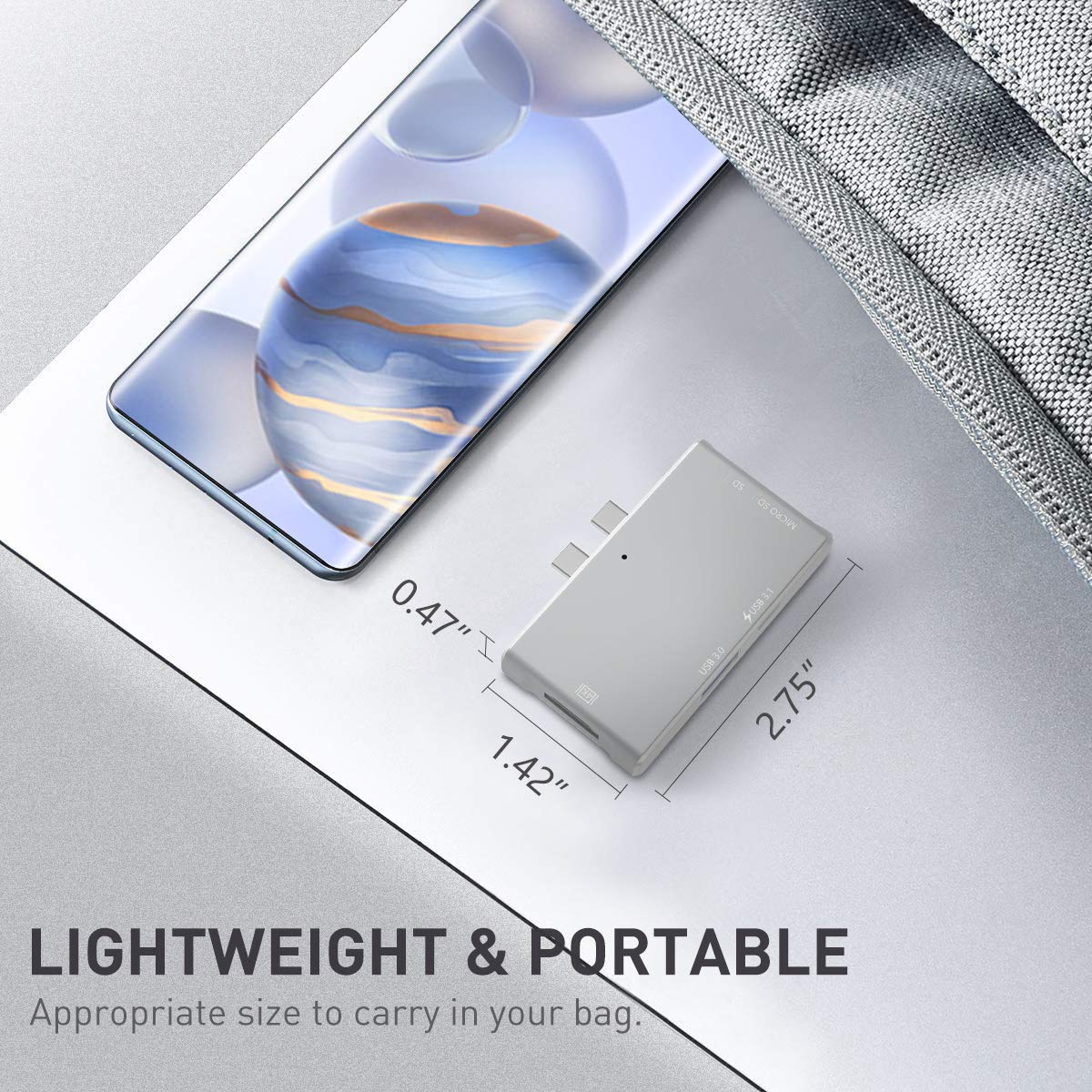 FLAGTOP 5 in 1 USB C Hub MacBook Pro, Multiple Ports USB 3.0, SD Card, Micro SD or TF Card Reader, Support 4K HDMI 60Hz, PD3.0/Thunderbolt, USB C Dongle Hub (YC-212)