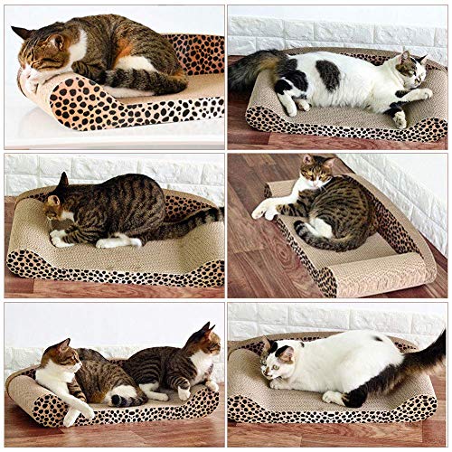 HALOVIE Extra Large Size Cat Scratcher Bed, 24 Inch Cat Scratch Pad Cardboard Sofa Scratching Board Lounge Couch for Indoor Cats