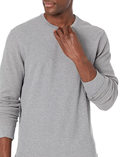 Amazon Essentials Men's Long-Sleeve Slub Thermal Crewneck (Previously Goodthreads), Grey Heather, 3X-Large