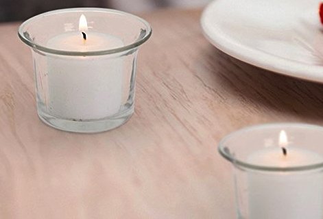 D'light Online Long 10 Hour Burn Time Unscented Votive Candles - for Birthdays, Baby Shower, Home Decoration and Weddings (White, 10 Hour - Set of 12)