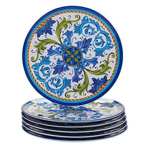 Certified International Luca Melamine 11" Dinner Plate, Large, Set of 6