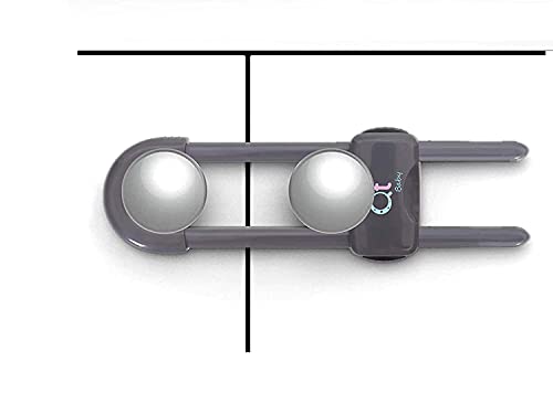 QT BABY Baby Proofing Cabinet Locks | Adjustable U Shaped Baby Safety Latches for Drawers, Fridge, Closet |Modern Baby Proofing Cabinet Lock with Extra Secure Lock Buttons (Pack of 4)