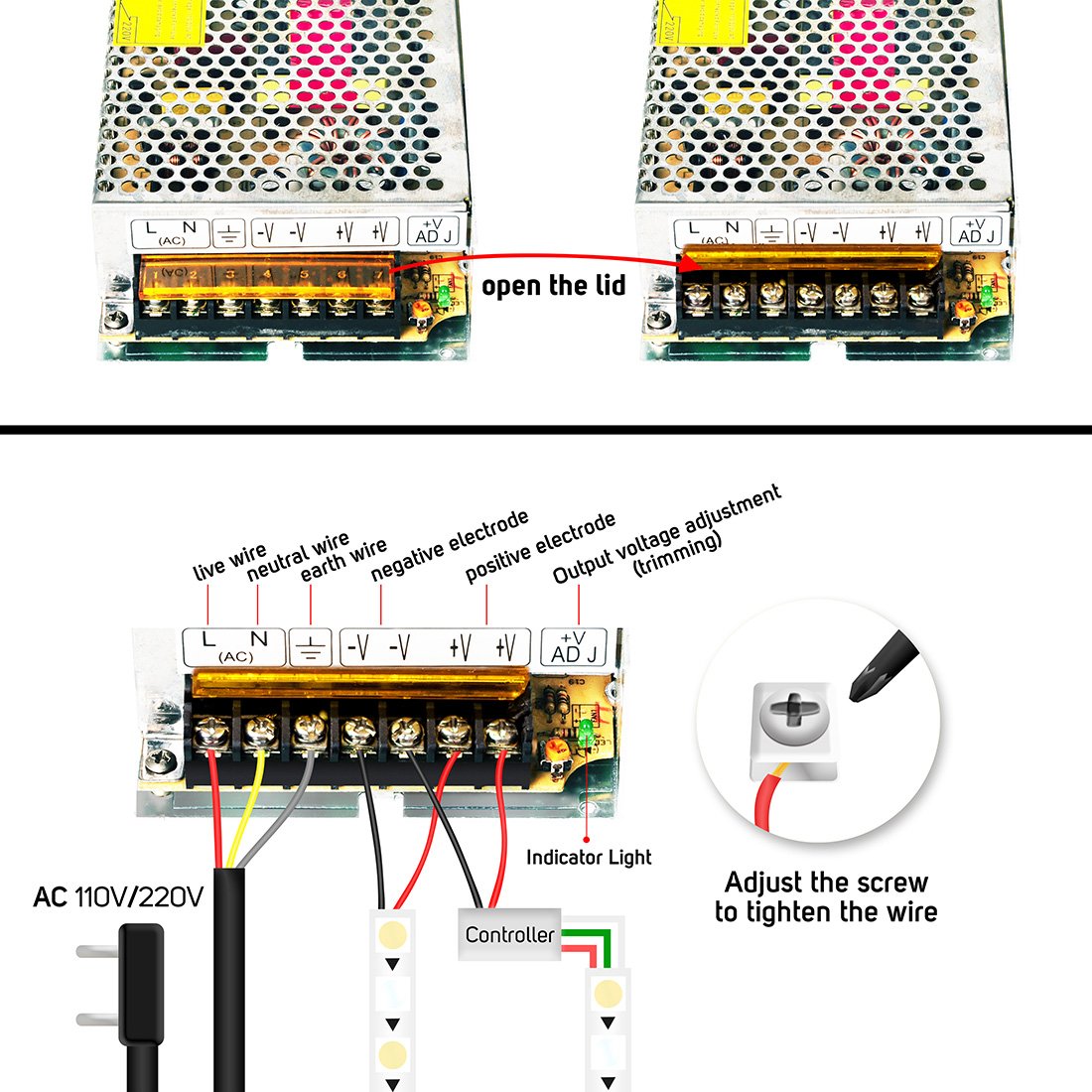 BTF-LIGHTING AC100-240V to DC12V16.5A Max198W Switching Power Supply Device Transformer Adapter Converter for LED Strip Module,CCTV Camera,Security System,Radio,Cats