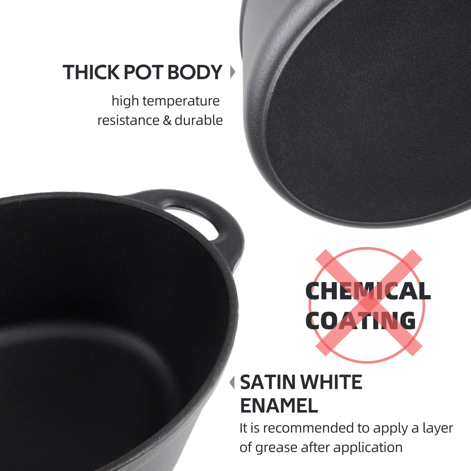 5.5 Quart Oval Enameled Cast Iron Dutch Oven Pot with Lid, Oven Safe up to 550° F & Dishwasher Safe, Sturdy Dutch Oven Cookware