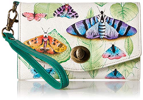 Anna by Anuschka Hand Painted Women’s Genuine Leather - Vintage Wristlet Clutch - Vintage Botanical