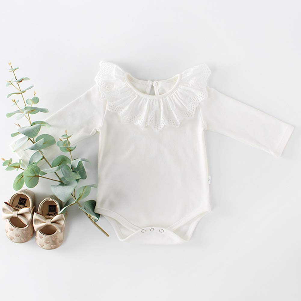 Askwind Baby Girls Knit Striped Polka Dot Romper Cute Strap Sleeveless Jumpsuit Bodysuit (White, 12-18 Months)