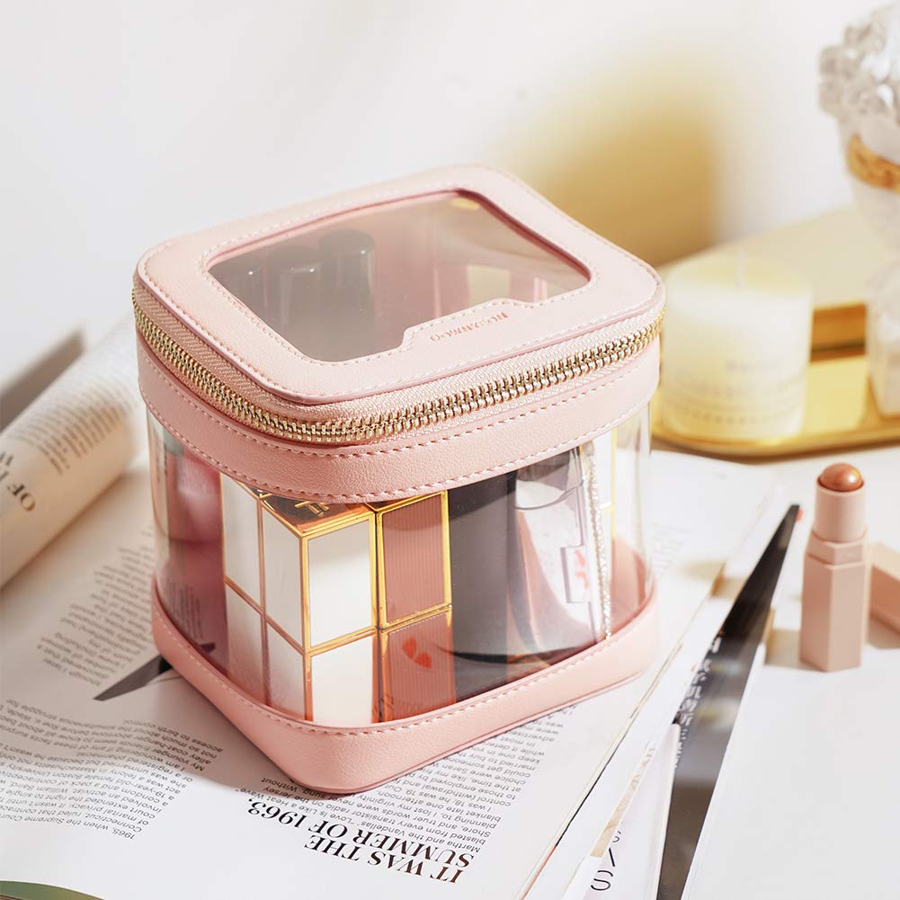 BEGIN MAGIC Clear Makeup Case Small Cosmetic Bag Lipstick Organizer Bag Waterproof Portable Transparent Storage Makeup Train Case Toiletry Bag