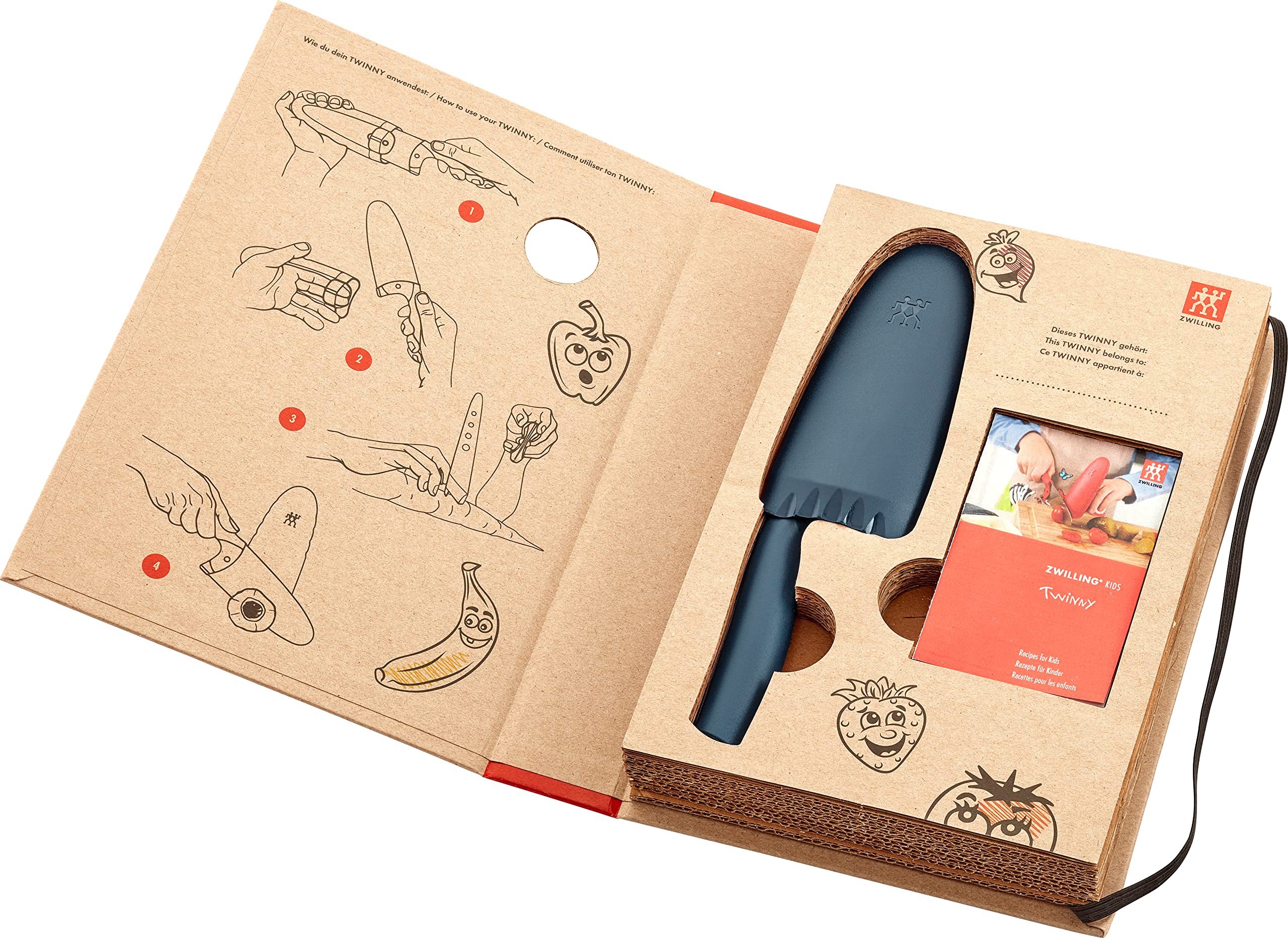 ZWILLING Twinny Stainless Steel Children's Chef's Knife, 10cm, Rounded Blade, Child-Friendly Design, Plastic Handle, Blue