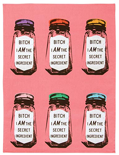 Blue Q Dish Towel, Bitch I Am the Secret Ingredient. 100% Cotton, Funny and Functional, Screen-Printed in Rich Vibrant Colors, Measures 28"h x 21"w