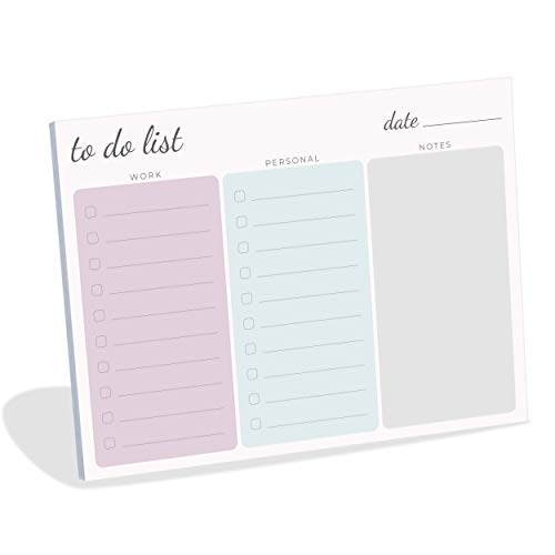 Large Work Home to Do List Sticky Notes, 8x6" inches by DAILY RITMO (Pastel)