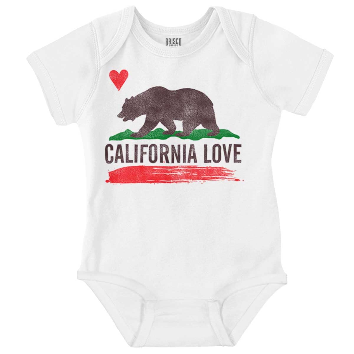 Brisco Brands California CA Flag Watercolor Sketch Baby Romper Boys or Girls