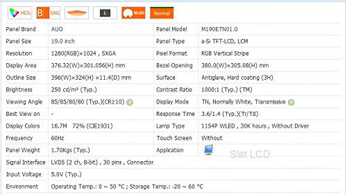 AUO 19 Inch LCD Panel M190ETN01.0 with Full kit of Driver Board