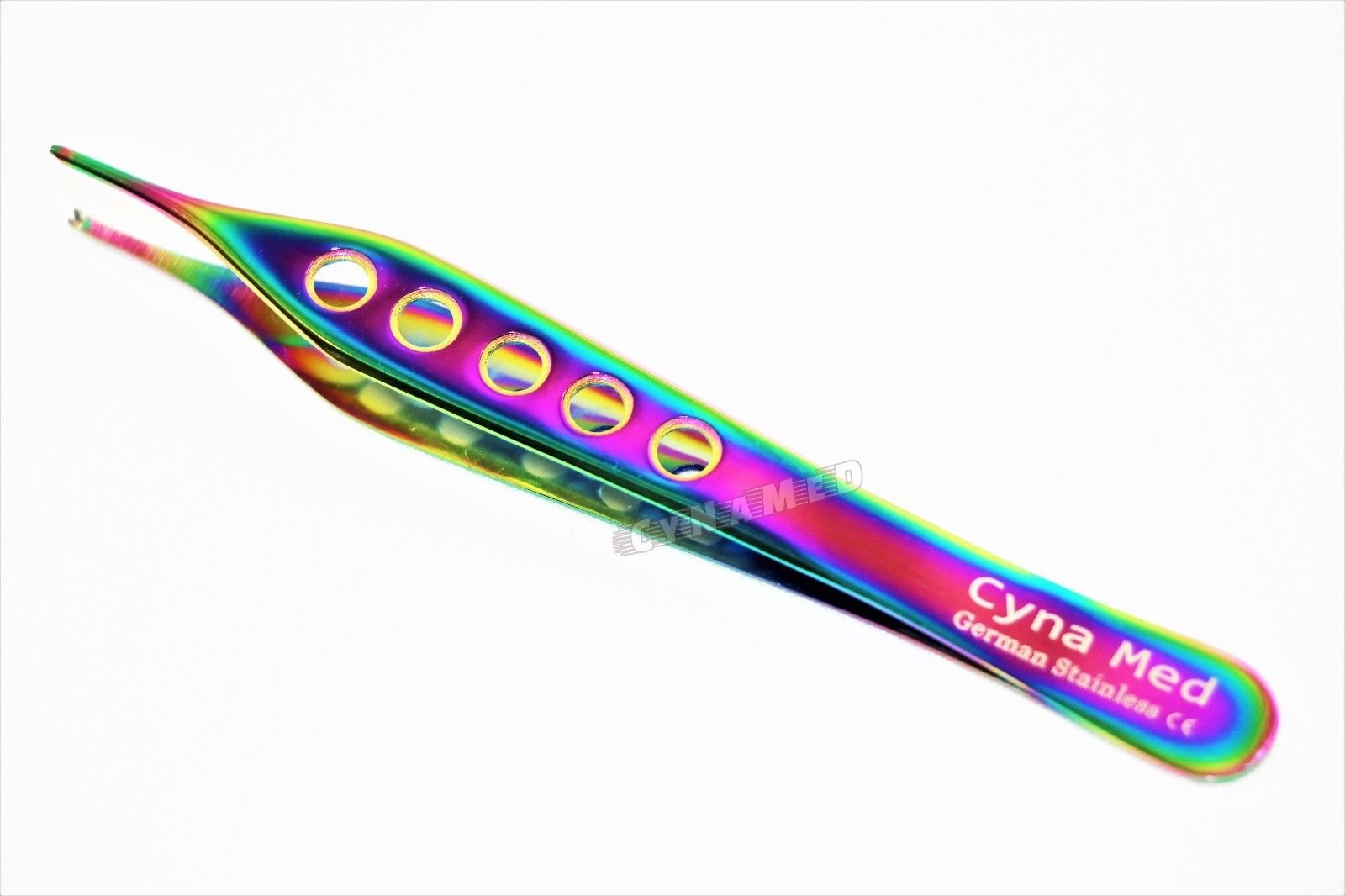 1X2 RAT TOOTHED ADSON TISSUE FORCEPS 4.75 inches 2PCS TITANIUM RAINBOW PREMIUM DISSECTING GERMAN GRADE CYNAMED