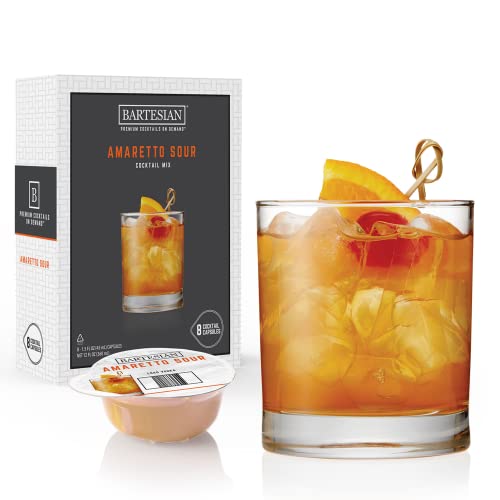 Bartesian Amaretto Sour Cocktail Mixer Capsules, Pack of 8 Cocktail Capsules, for Bartesian Premium Cocktail Maker (55414)