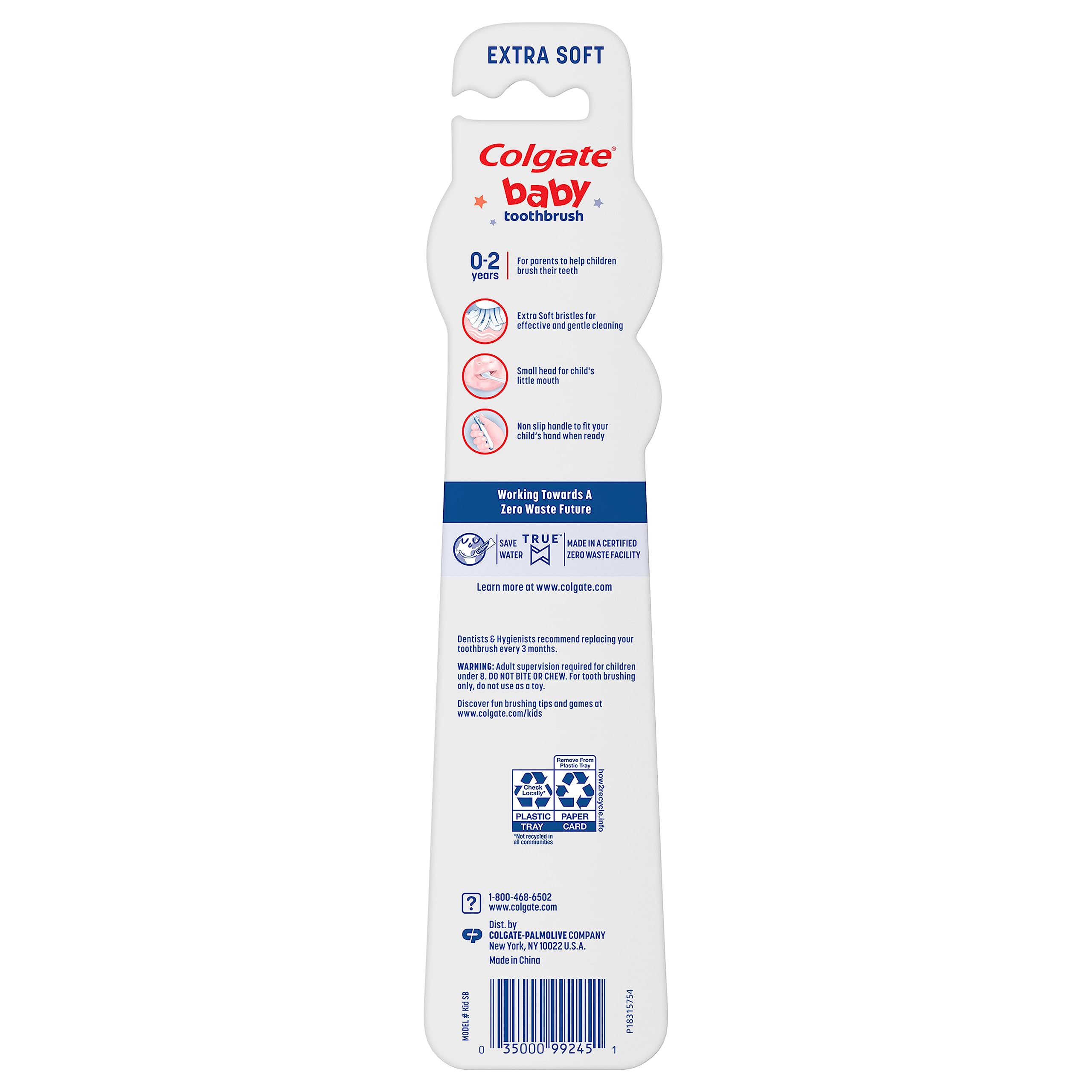 Colgate My First Baby and Toddler Toothbrush, Extra Soft Toothbrush, 6 Count