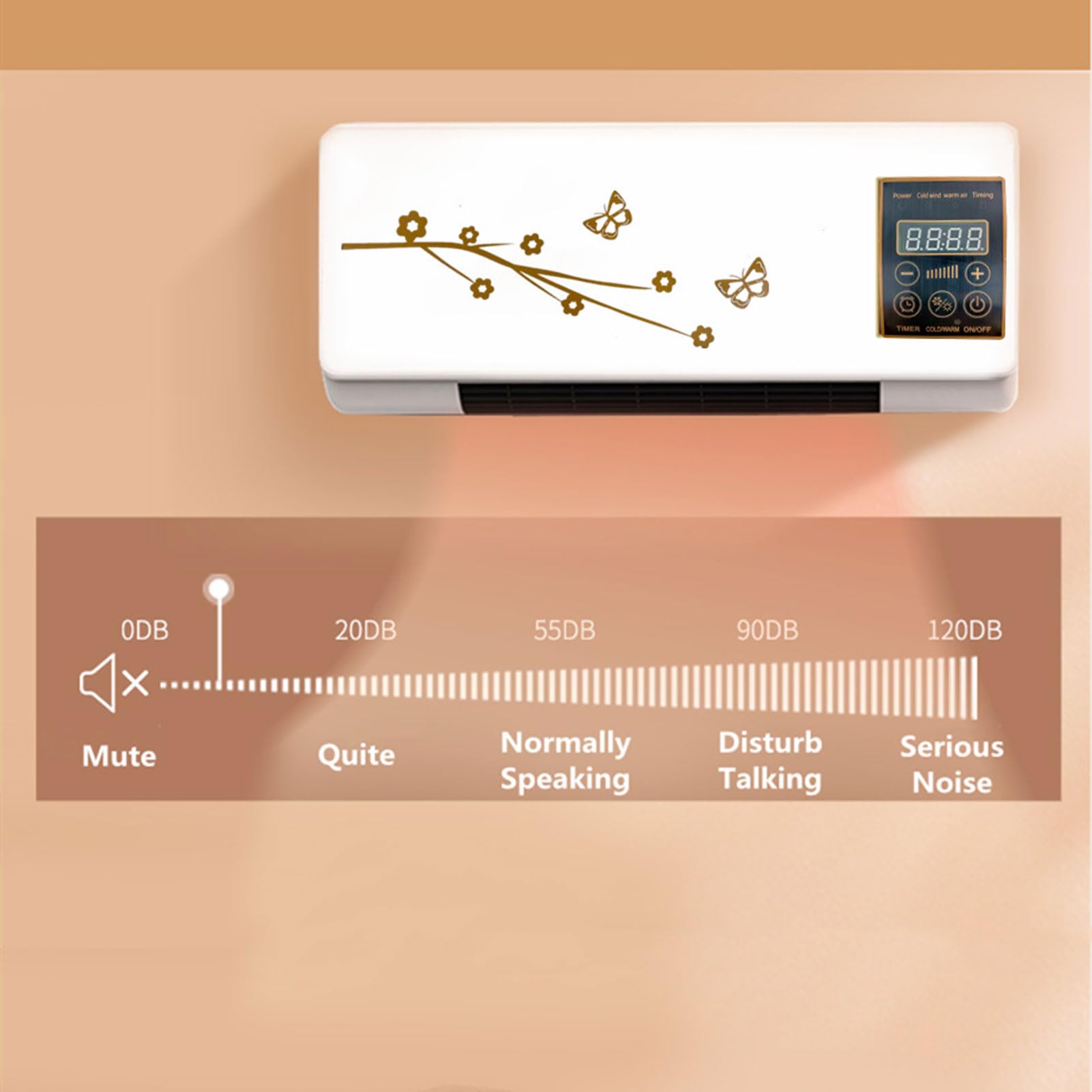 2000W Mini Air Conditioner, Natural Wind And Heating Function Air Heating Fan Mount Electric Heater for Bath Room Living Room (No Cooling Function)