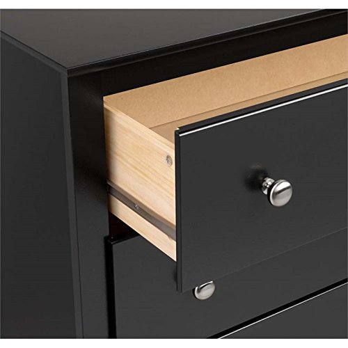 Home Square Contemporary 3 Piece Bedroom Set with Bedroom Dresser and 2 Piece 3-Drawer Nightstand in Black