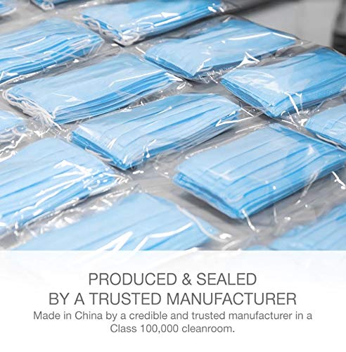 Unifandy Disposable Face Masks, Pack of 100 Face Mask Protective Dust Particle 3-Layer Design and Earloop, ideal For Home, Outdoor and Office