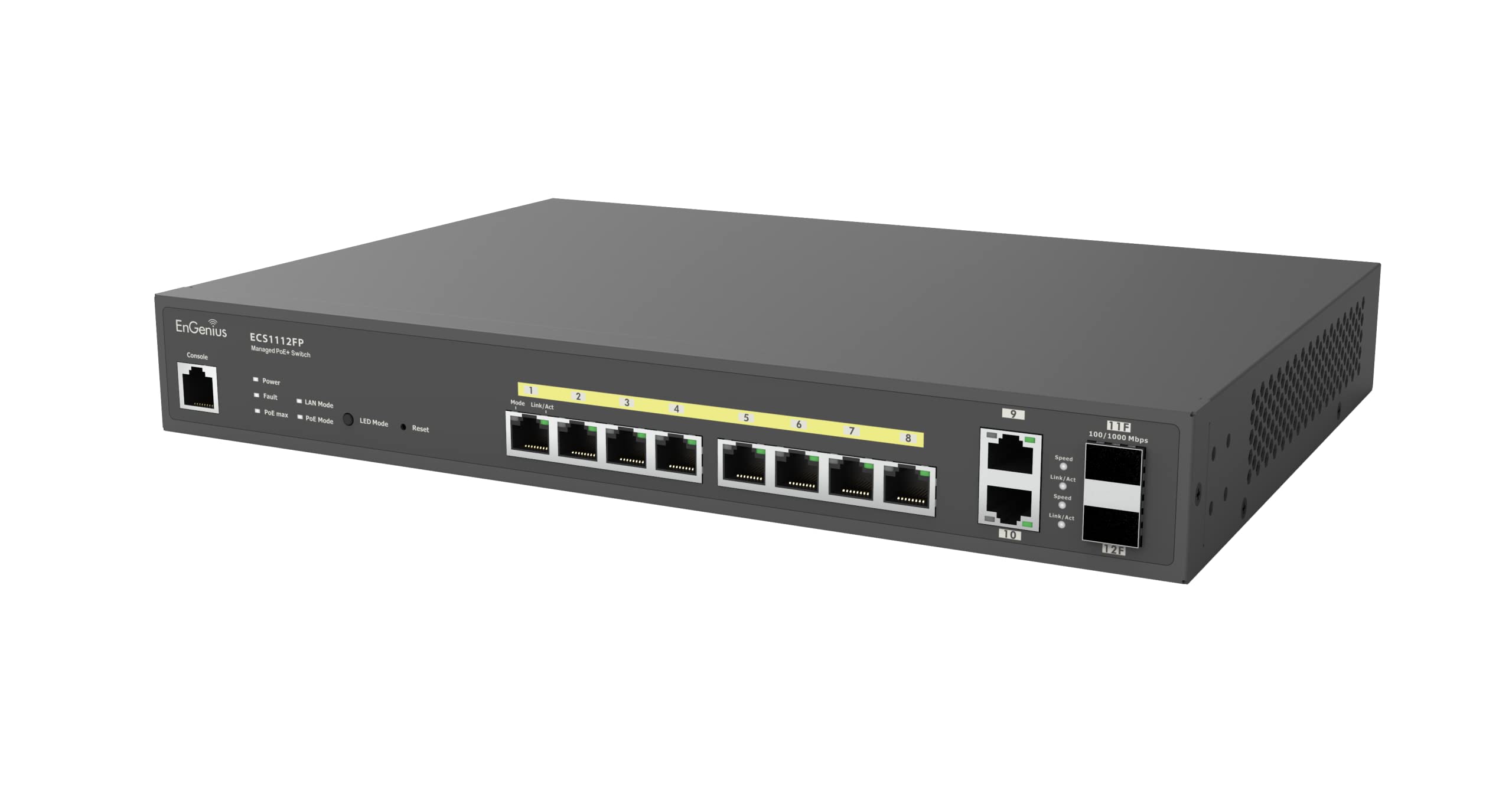 EnGenius Cloud (ECS1112FP)| 8-Port Gigabit PoE+ Switch