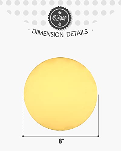 8 Inch Gold Cake Boards Round 40-Packs Circles Rounds Base Food-Grade Cardboard Cake Plate(Thinner But Stronger) qiqee