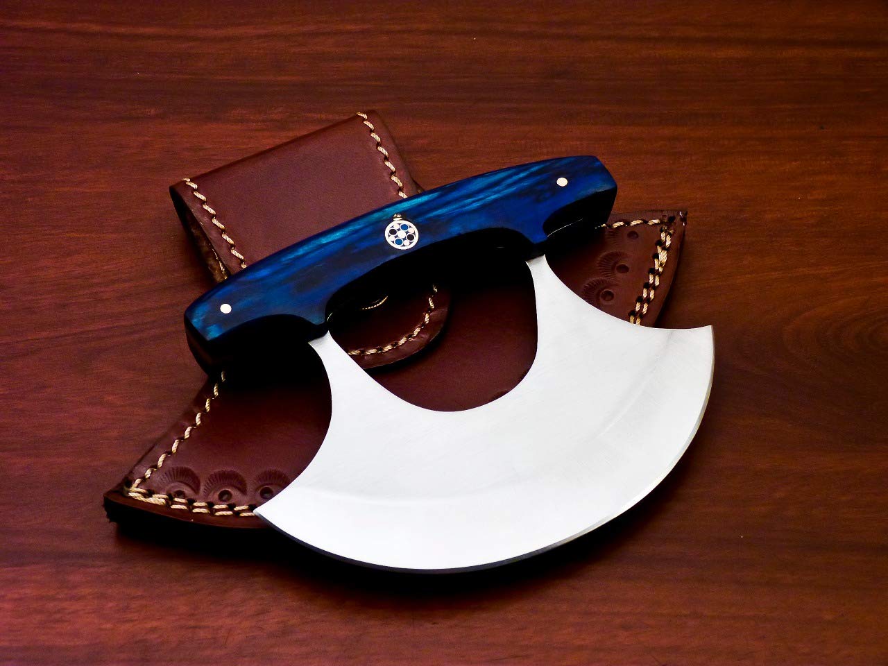 Handmade D2 Steel Chef Kitchen Ulu Knife Heavy Duty D2 Steel Comes With Leather Sheath Full Tang 1085