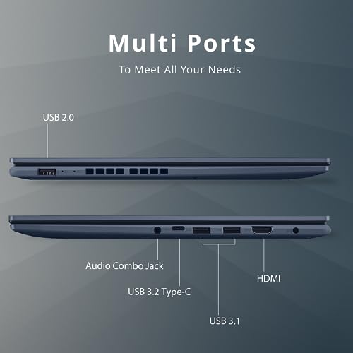 ASUS 2022 VivoBook 15 15.6" FHD Laptop, Intel Core i5-1240P, 16GB RAM, 1TB PCIe SSD, Intel Iris Xe Graphics, Backlit Keyboard, Fingerprint Reader, Wi-Fi 6, Win 11, Blue, 32GB Snowbell USB Card