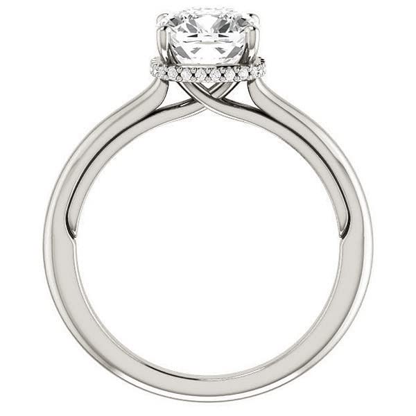2.00CT White Color Solid 14K White Gold Cushion Cut Moissanite Diamond Ring Excellent VVS1 Four Prong Hidden Halo Solitaire Engagement Ring For Women New Year Git Christmas Gift Wedding Gift Valentine's Gift For Her (White Gold, 8)