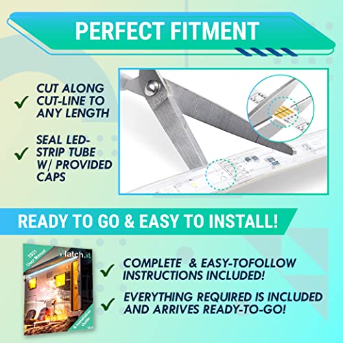 LATCH.IT RV Awning Lights | 20’ V2.1 DIY Kit LED Awning Lights for RV & Campers | IP68 Waterproof RV LED Lights Exterior| The Most Complete Camper Awning Lights Kit in The Market!