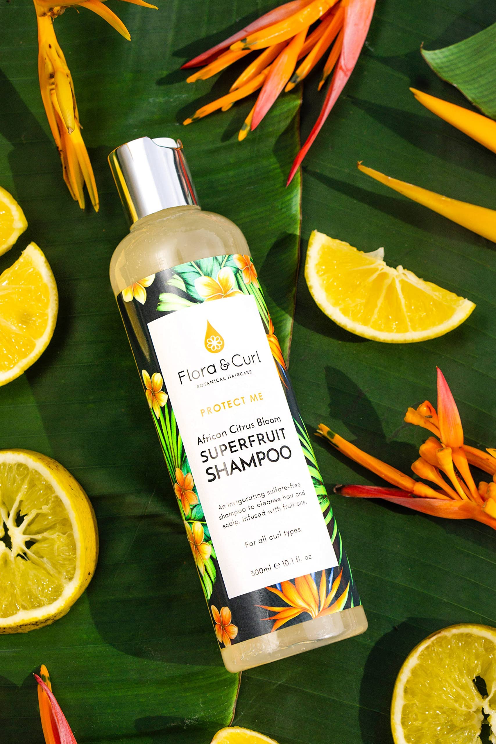 Flora & Curl African Citrus Superfruit Shampoo for Kinky and Curly Natural Hair 10.5 fluid-oz