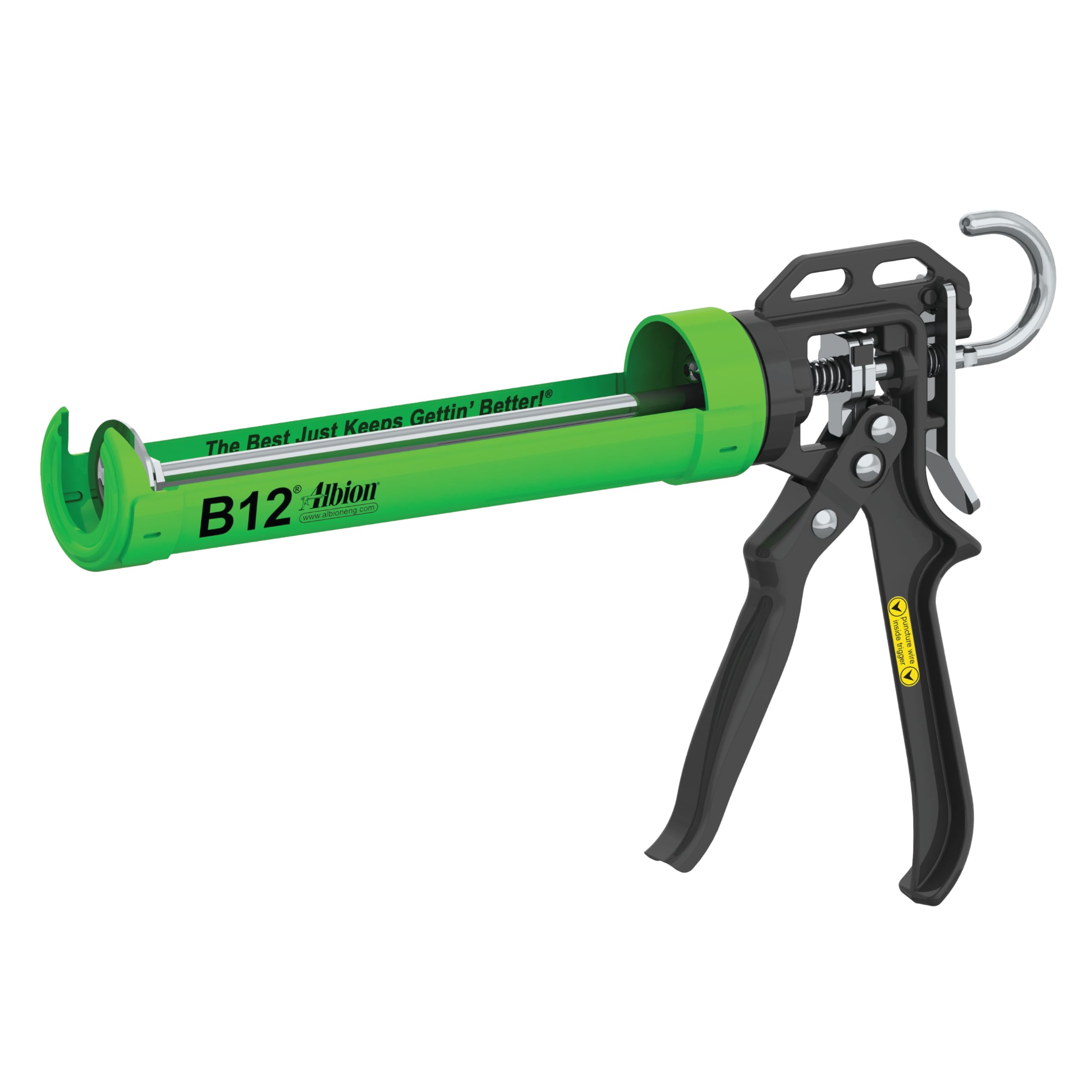 Albion Engineering Company B12 B-Line Manual Cartridge Caulking Gun, 1/10 Gallon (10 oz), 12:1 Drive