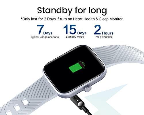 Smart Watch for Android Phones Samsung iOS Compatible Smart Watch with Heart Rate Sleep Blood Oxygen Monitor Step Counter, IP68 Waterproof Touch Screen for Men Women Silver