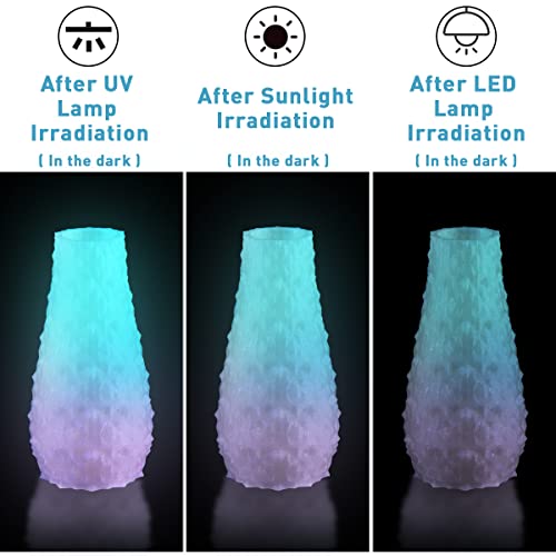3D Printer PLA Filament Bundle 1.75mm, Glow in The Dark Rainbow Luminous 3D Printing Filament, Multicolor PLA Filament Gradient Color Change, Dimensional Accuracy +/- 0.03 mm, 1kg(2.2lbs) Spool
