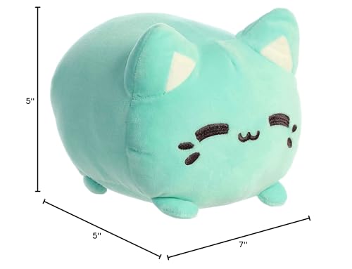 Aurora® Enchanting Tasty Peach® Mint Meowchi Stuffed Animal - Bright & Colorful Design - Showpiece Plush - Mint 7 Inches