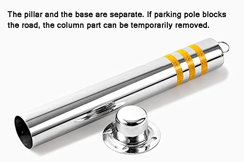 2pcs Stainless Steel Garage Space Barrier,Private Car Parking Space Lock,Easy Installation Lockable Parking Barrier(800×76mm/31.5×3in)