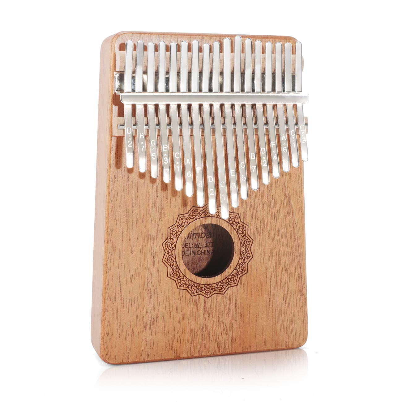 17 Key Kalimba Thumb Piano Wiht Study Instruction and Tune Hammer Portable Mbira Sanza African Wood Finger Piano