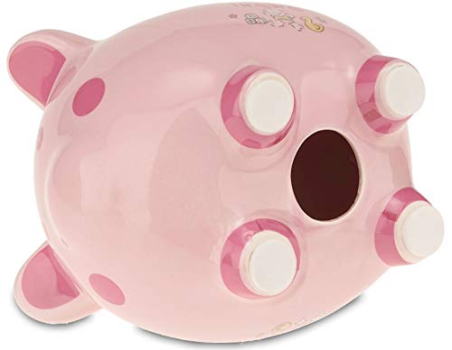BRUBAKER My First Piggy Bank Gift Set for Baby Girl - 4 Pcs Keepsake Gift Set Includes Piggy Bank, First Curl, First Tooth and Photo Frame - Pink