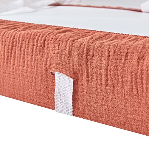 Changing Pad Cover for Baby Girls Boys, Neutral Fitted Muslin Cotton Diaper Changing Pad Sheets, Soft Brethable Changing Table Cover