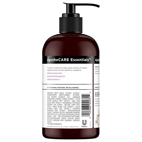 ApotheCARE Essentials The Mender Damaged Hair Repair Conditioner, Coconut Milk, White Jasmine, Vitamin E, 12 oz