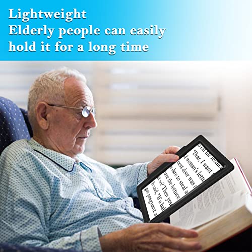 5X Full-Page Magnifying Glass for Reading, Handheld Lightweight Magnifier Provide Large Page Viewing Area Perfect for Reading Small Prints and Low Vision Person Black