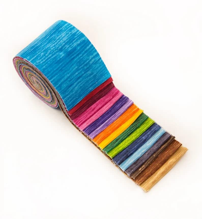 17 Pieces Fabric Cute, Beautiful 2.5 inch Kaleidoscope Jelly Roll, Cute 100% Cotton Fabric Quilting Strips 2.5"