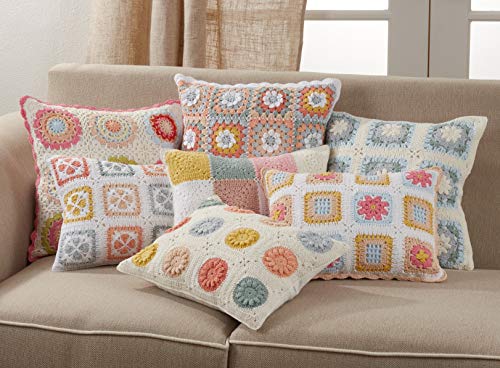 SARO LIFESTYLE Crochetage Collection Poly Filled Crochet Throw Pillow, 12" x 16", Multi