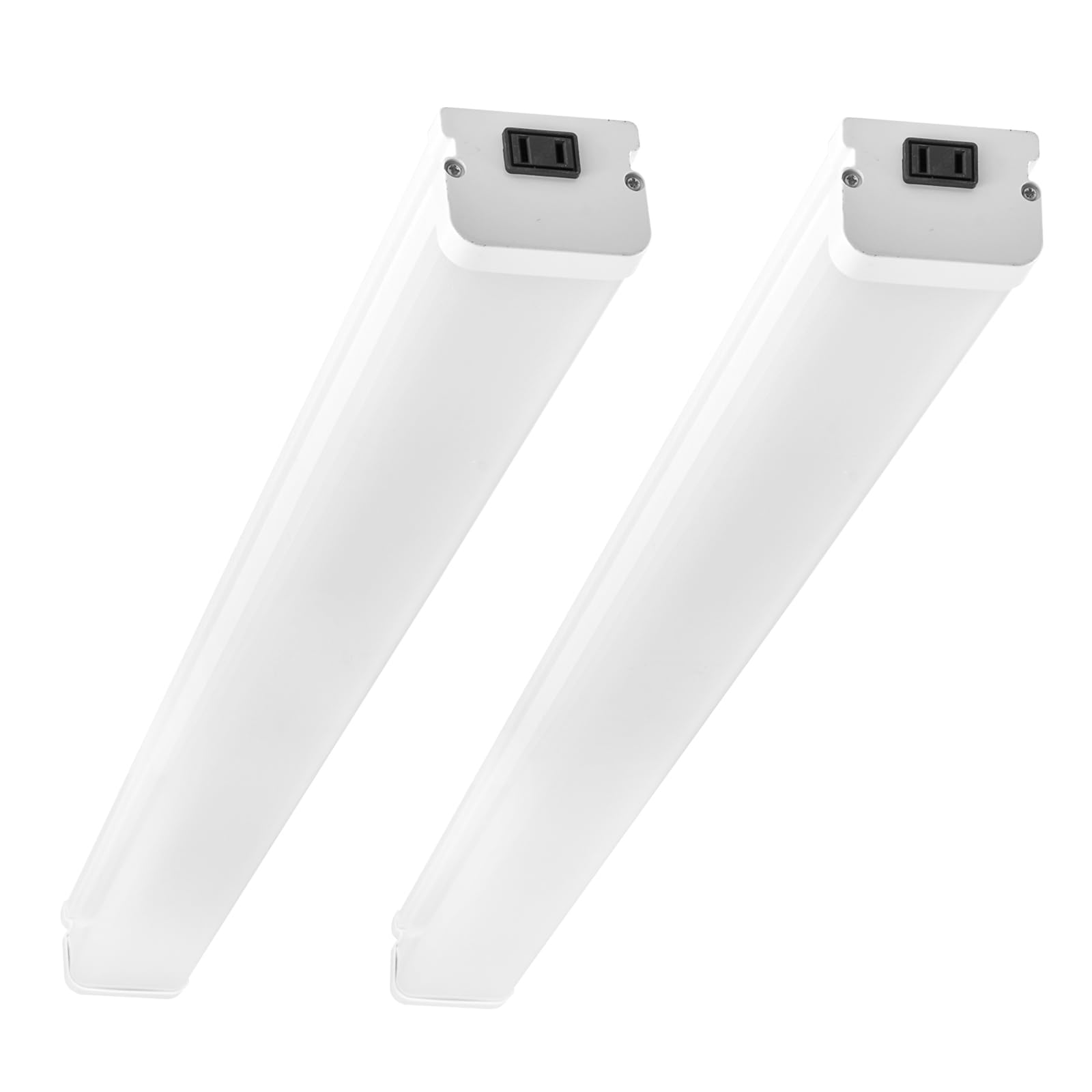 4FT Linkable 60W LED Shop Lights Warm White 3000K 4000K 6000K 6000LM for Garages Shop, Linear Work Light Fixture Hanging or FlushMount with Plug, ETL 2 Pack